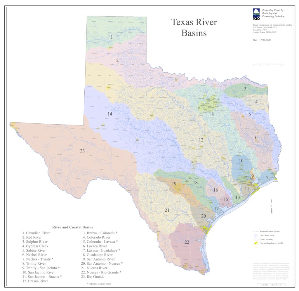Map of Texas River Basins | Texapedia