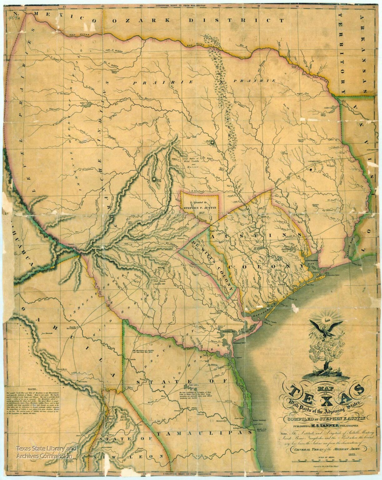Map of Texas Under Mexican Rule in 1833 | Texapedia