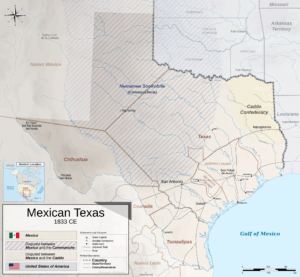 Map of Texas Under Mexican Rule in 1833 | Texapedia