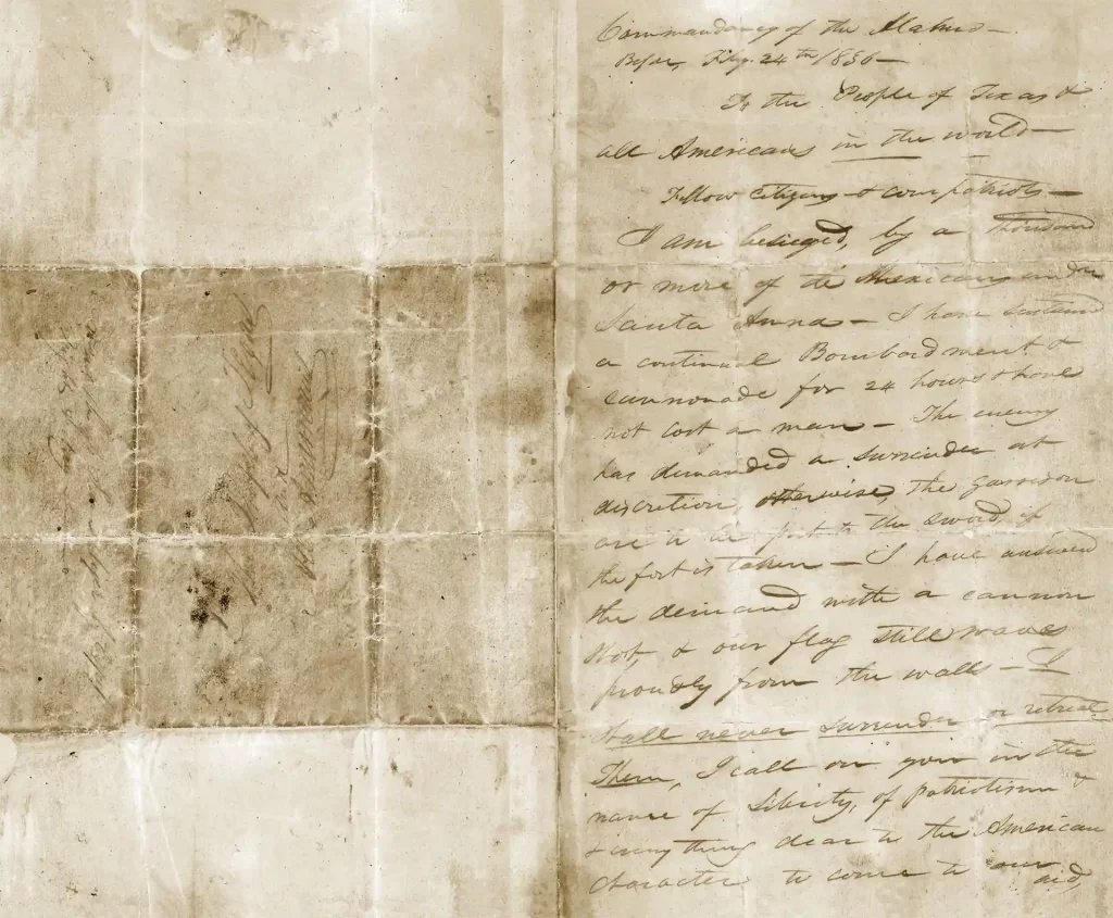 William Travis’s Letter from the Alamo (1836) | Texapedia