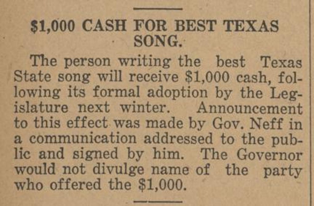 Texas, Our Texas: The Official State Song | Texapedia